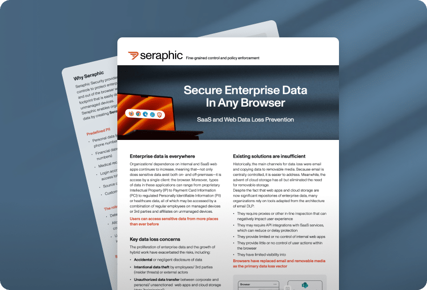 Seraphic Security Solution Briefs